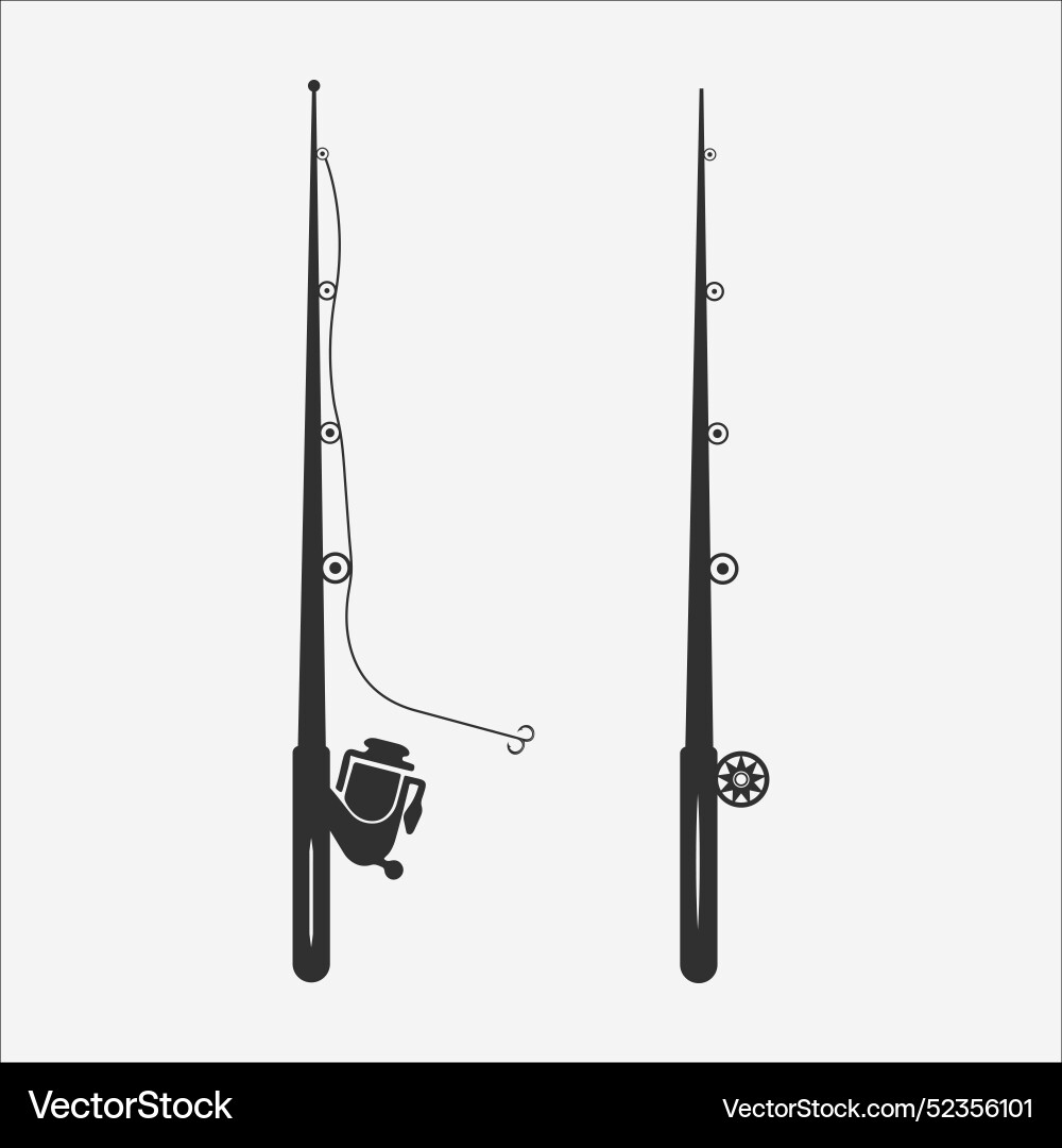 Fly Rod Logo Premium Vector | Fishing Logo