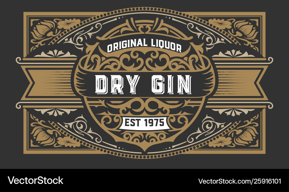 Floral Vintage Logo Frame Royalty Free Vector Image