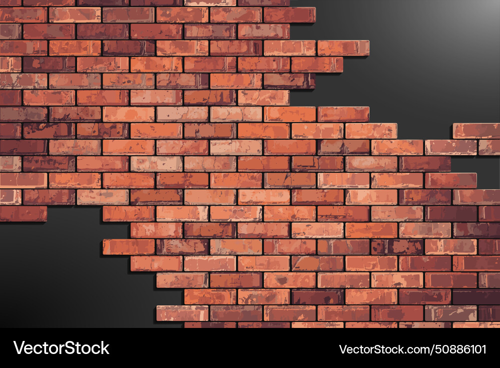 Fragment of a brick wall Royalty Free Vector Image