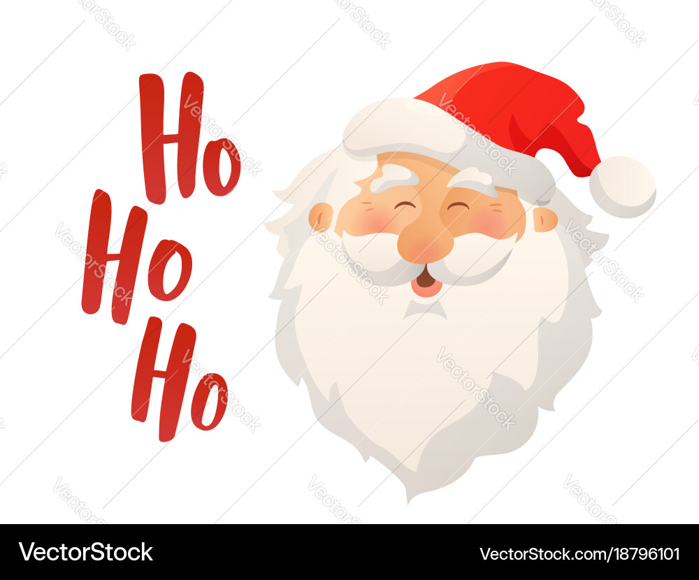 Happy smiling santa claus head with red hat Vector Image