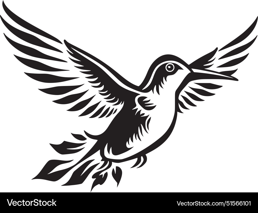 Hummingbird - minimalist and flat logo Royalty Free Vector