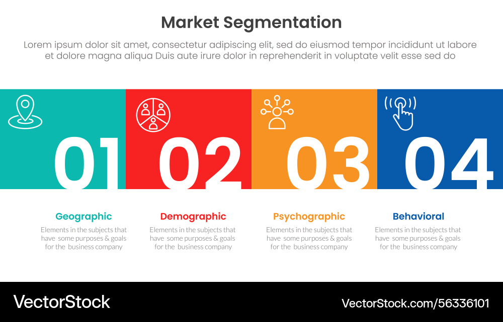 Market segmentation framework analysis Royalty Free Vector