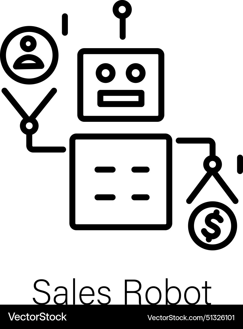 Sales robot Royalty Free Vector Image - VectorStock