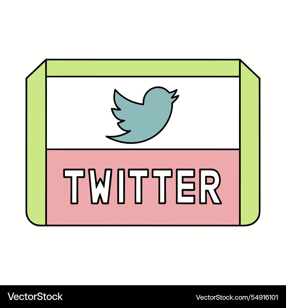 Twitter Logo-Icon Kunstdesign für die Website Vektorbild