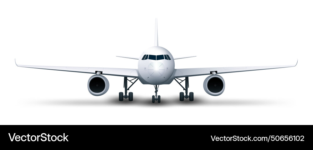 3d white airplane isolated on background Vector Image