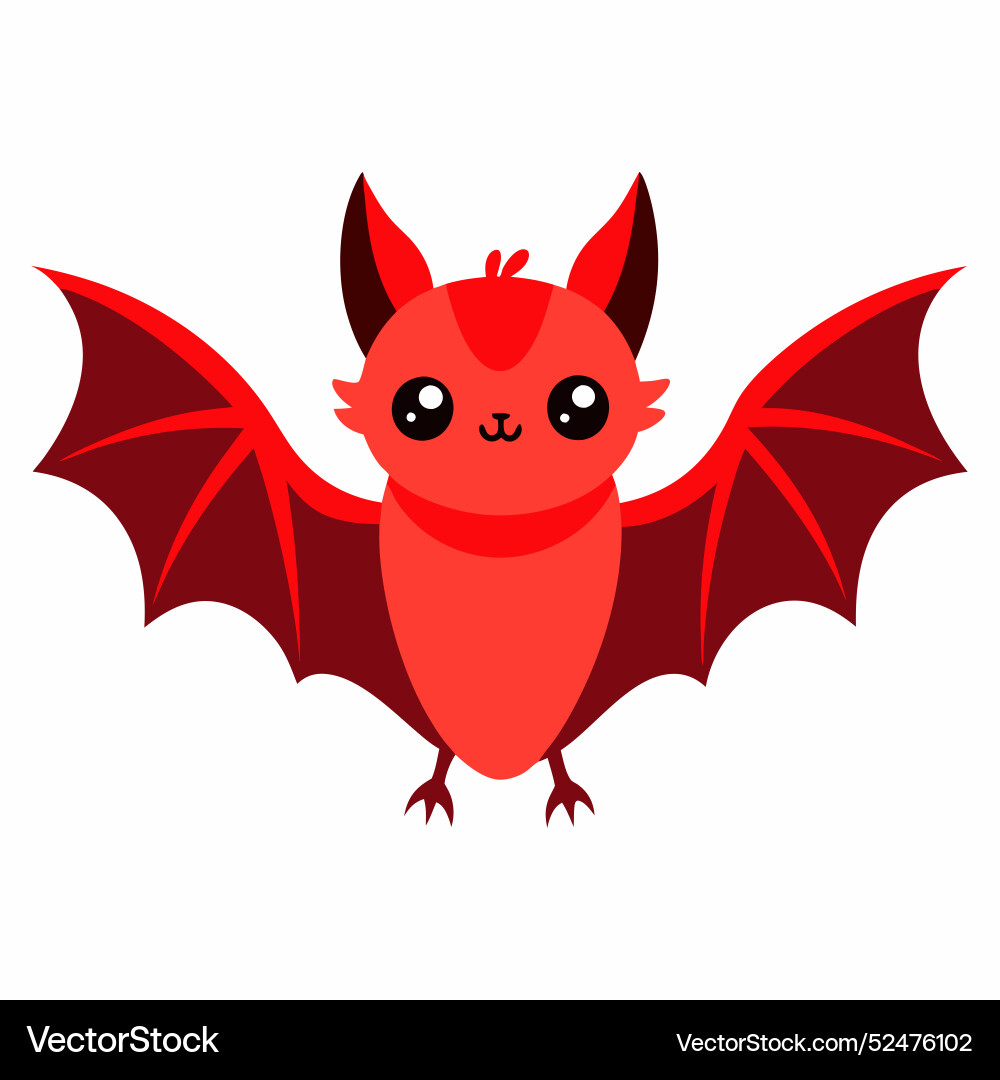 Galapagos red bat dancing kawaii Royalty Free Vector Image