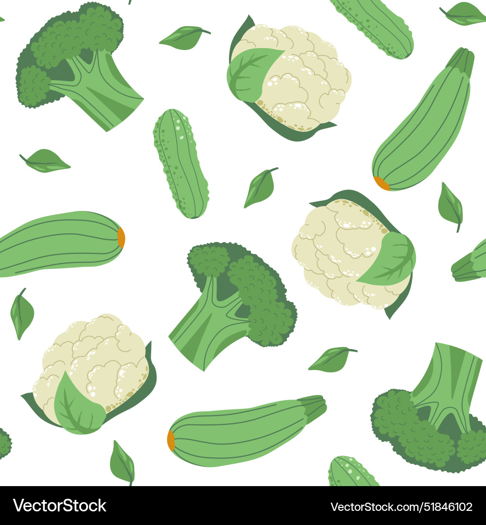 Green vegetables seamless pattern Royalty Free Vector Image