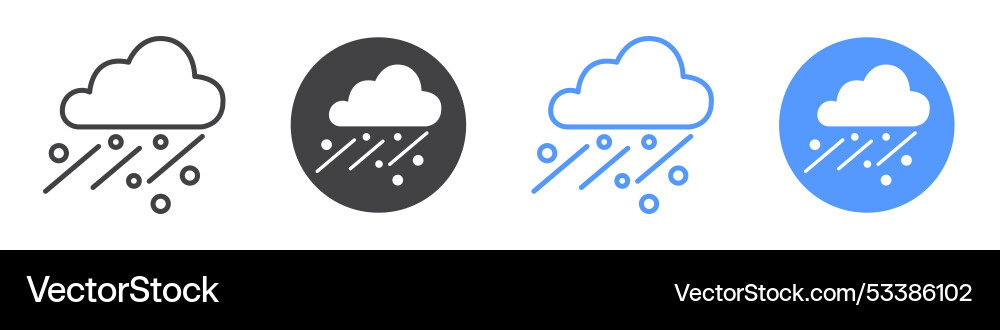 Hail icon flat line symbol set Royalty Free Vector Image