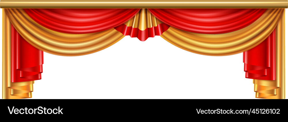 Luxury curtains top composition Royalty Free Vector Image