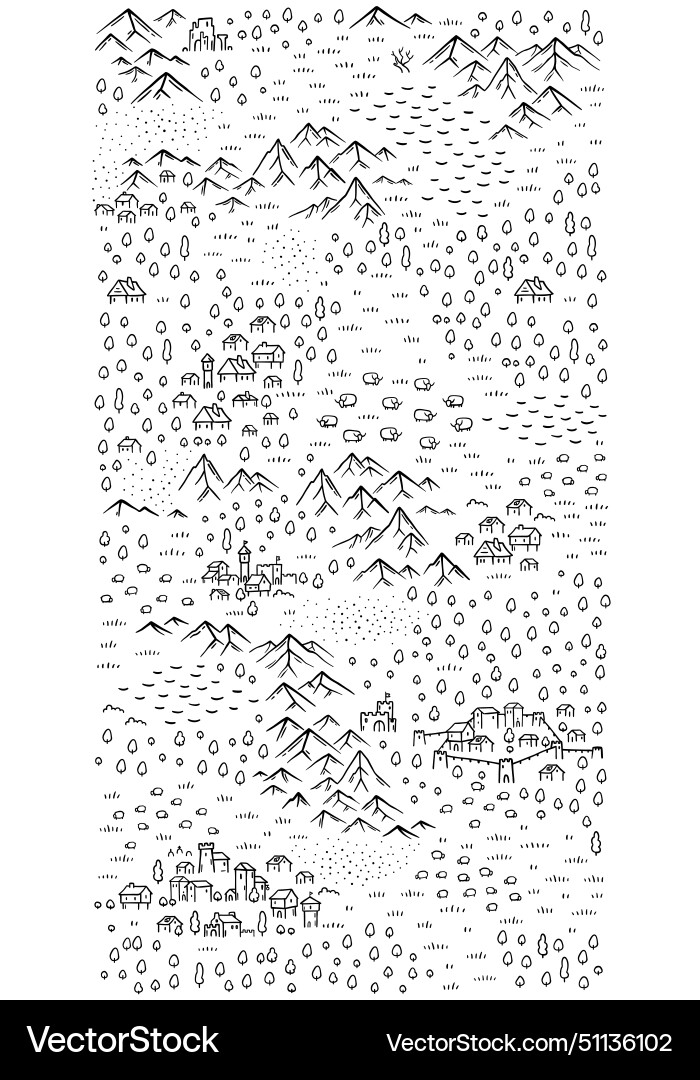 Medieval map vertical size middle ages kingdom Vector Image