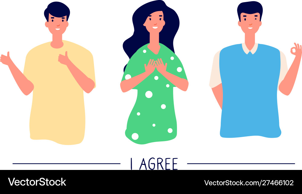 People with positive gestures smiling men Vector Image