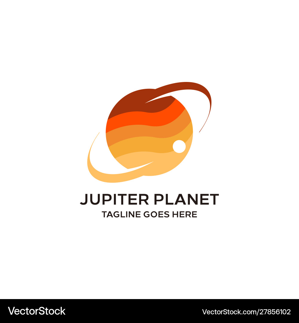 Planet jupiter design concept template Royalty Free Vector