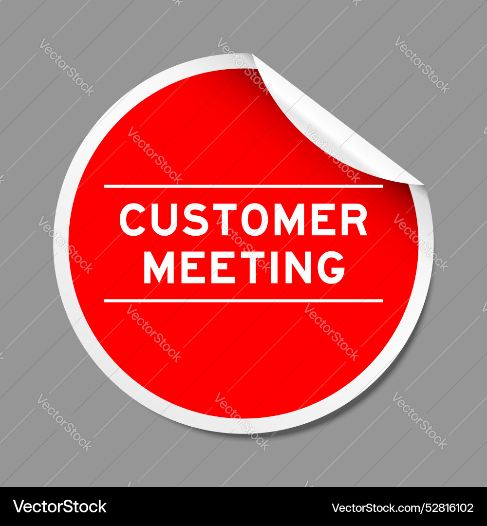 Red color peel sticker label with word customer Vector Image