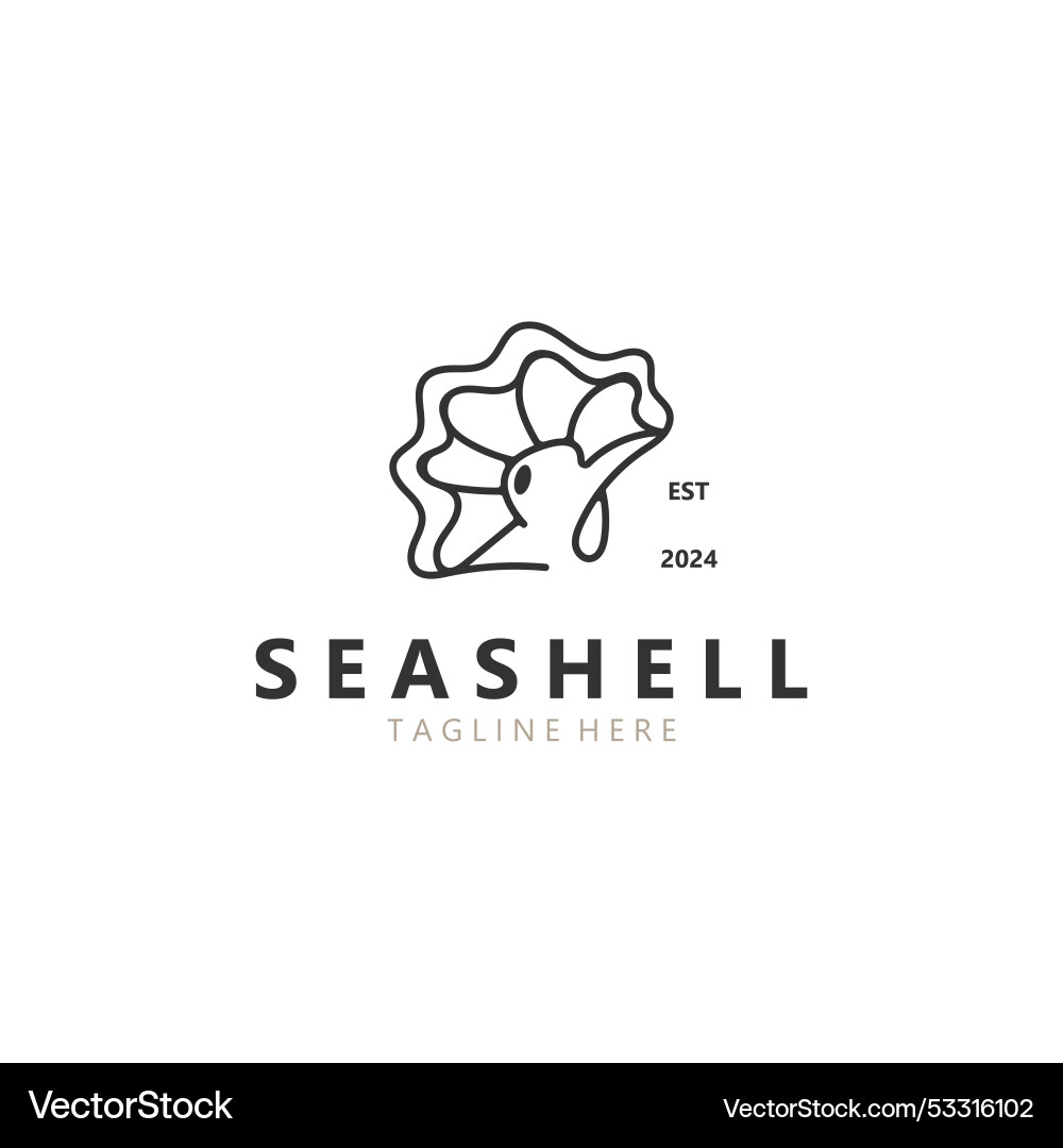 Seashell logo ocean animals premium quality Vector Image