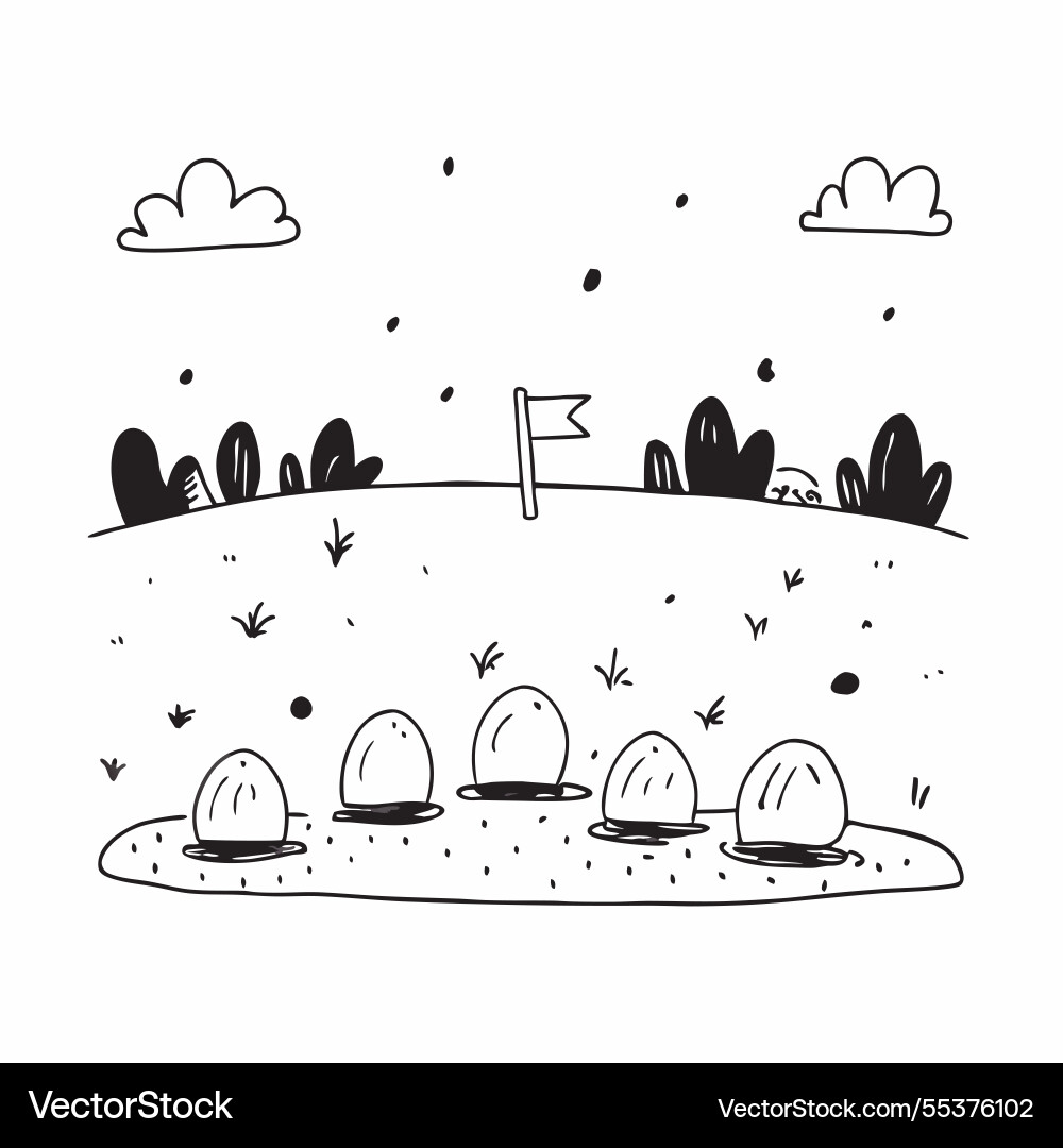 Simple flat as pumpkin patch under a clear autumn Vector Image