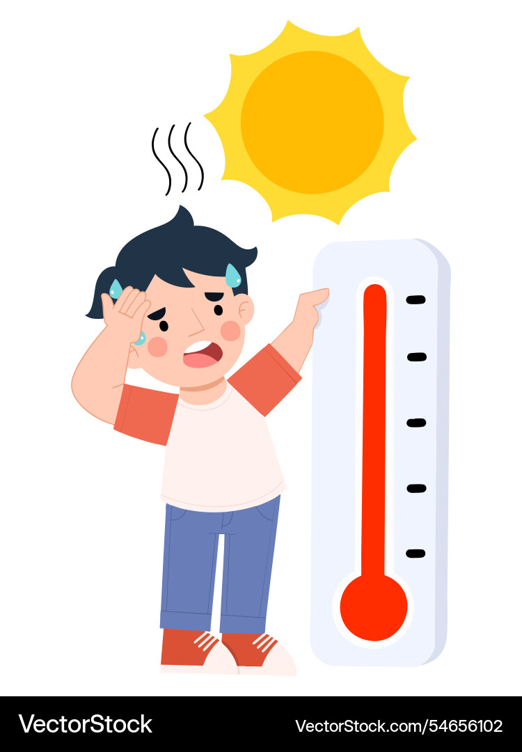 Summer sun heat stroke Royalty Free Vector Image