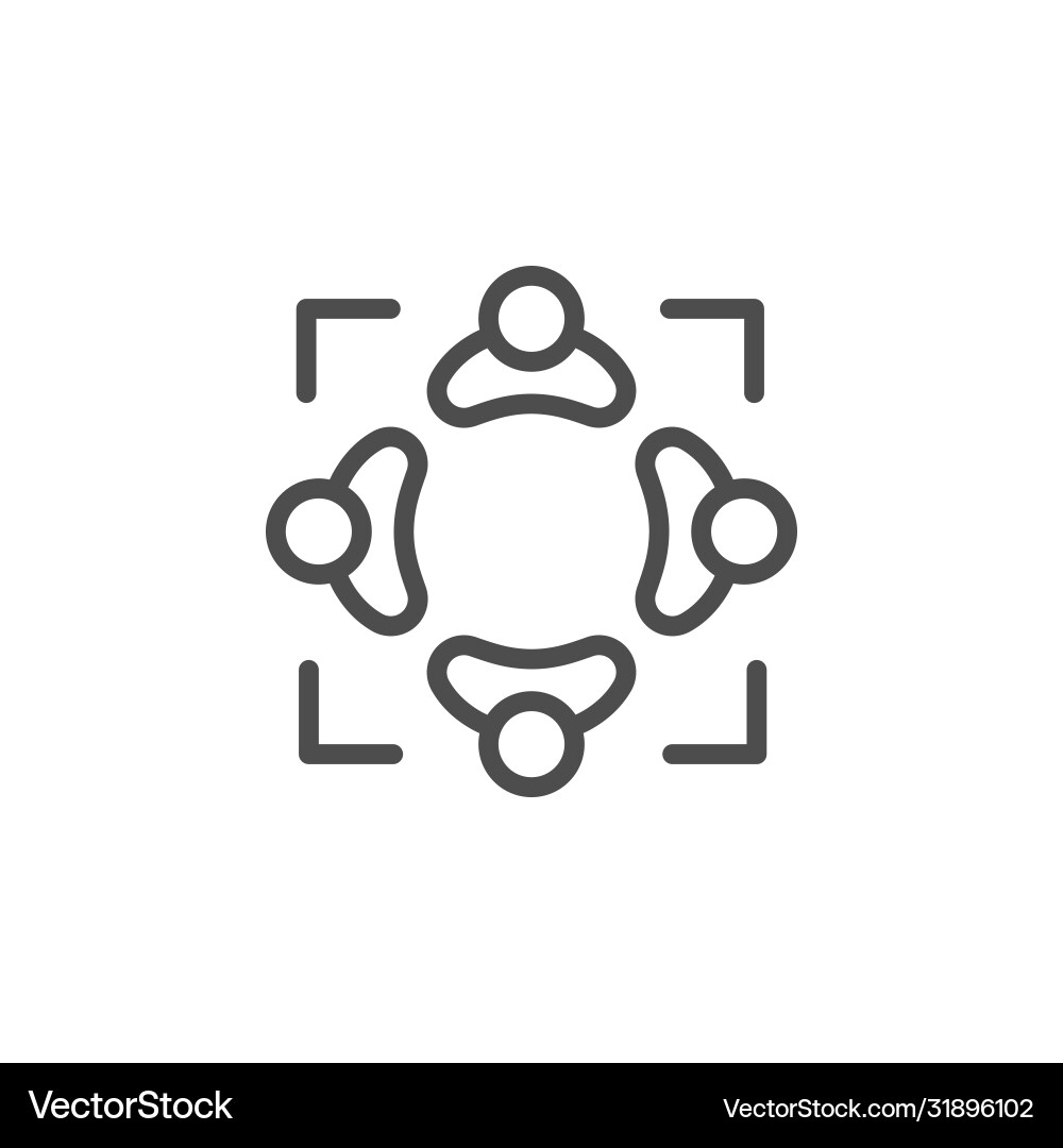 Teamwork and collaboration line outline icon Vector Image