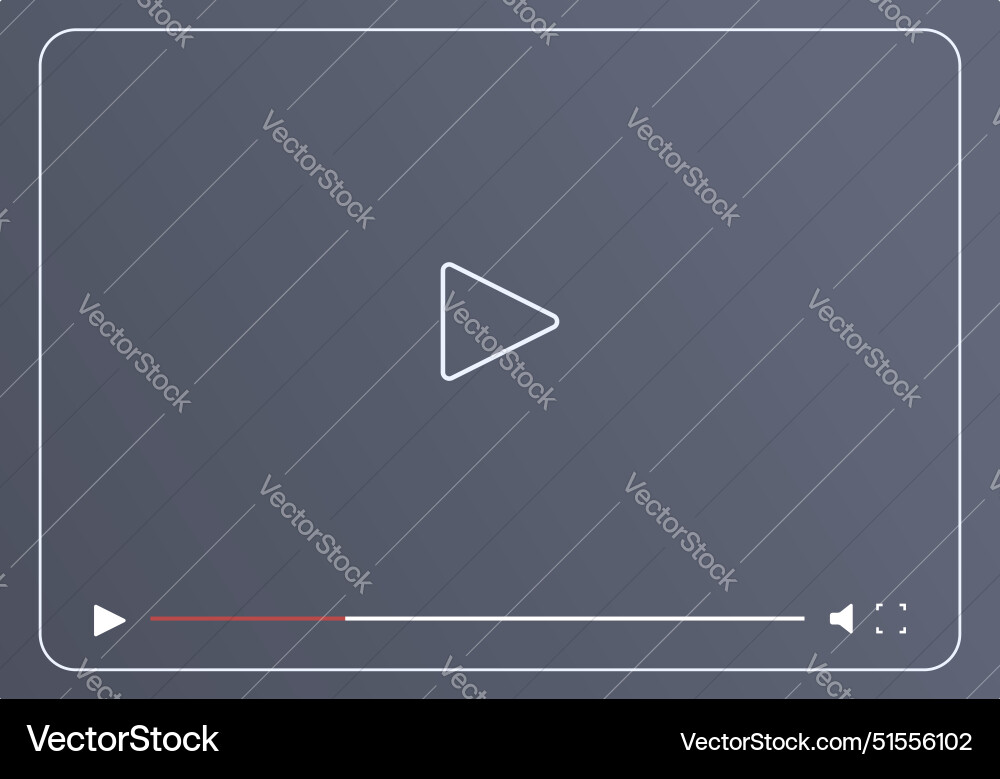 Video player showing streaming bar playing movie Vector Image