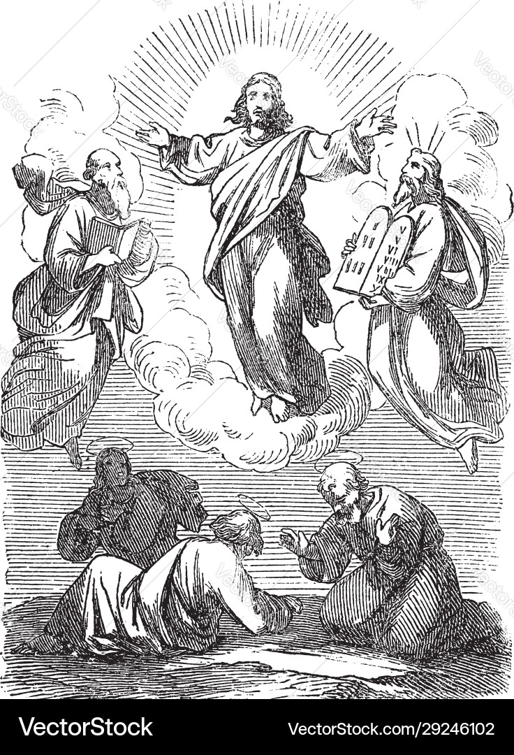 Vintage drawing biblical story jesus Royalty Free Vector