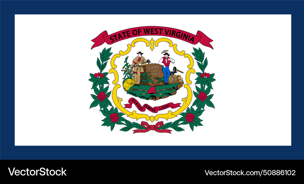 West virginia flag Royalty Free Vector Image - VectorStock