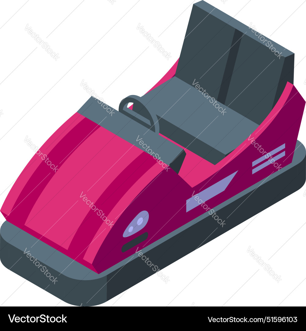 Bumper car standing still on white background Vector Image