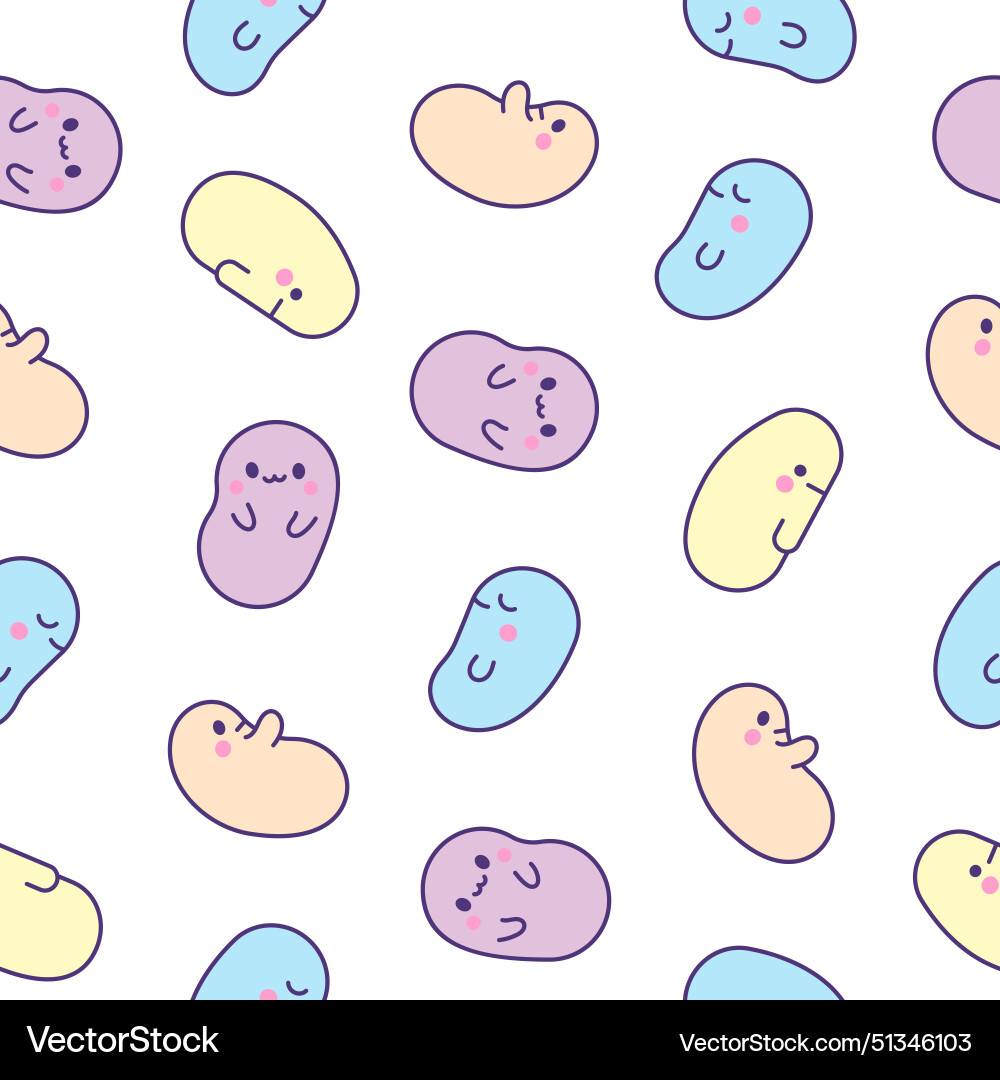 Cute kawaii tapioca pearls seamless pattern Vector Image