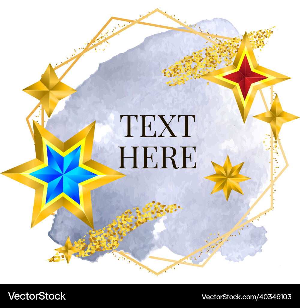 Gold frame paint hand painted brush stroke Vector Image