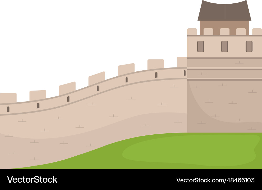 Great chinese wall ancient asian architecture Vector Image