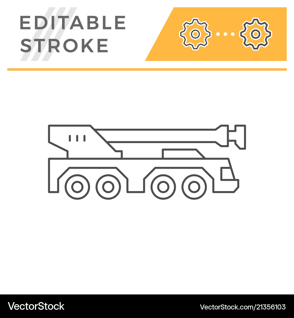 Heavy mobile crane line icon Royalty Free Vector Image