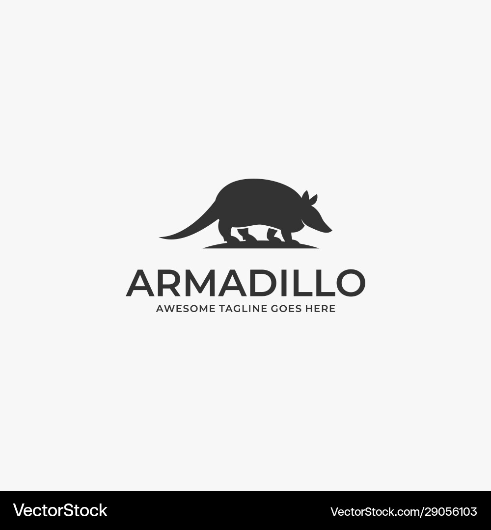 Logo armadillo walking silhouette Royalty Free Vector Image