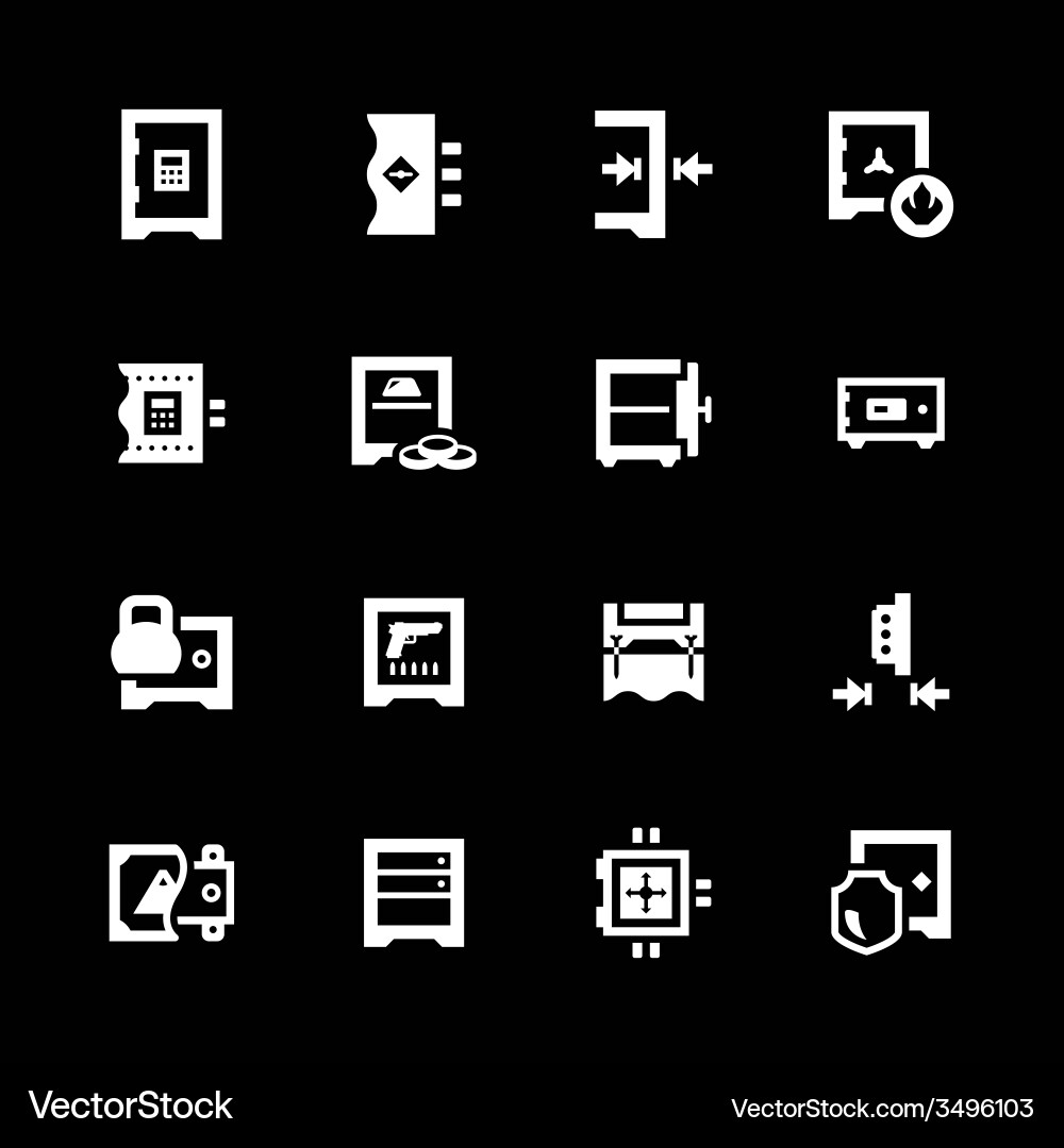 Set icons of safe Royalty Free Vector Image - VectorStock