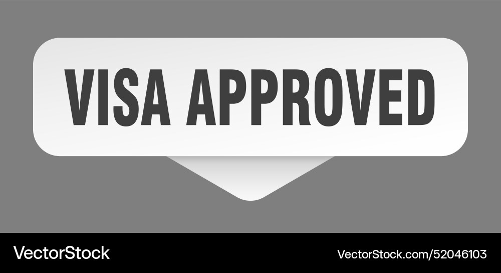 Visa approved sticker sign isolated Royalty Free Vector