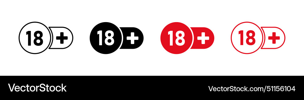 18 plus icons set Royalty Free Vector Image - VectorStock