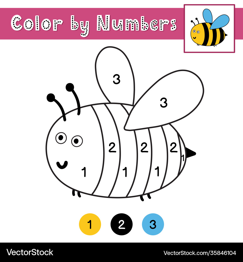 Color numbers game for kids activity page Vector Image