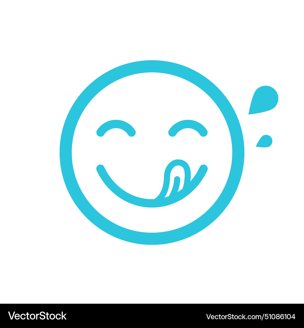 Delicious taste emoji expression isolated on Vector Image