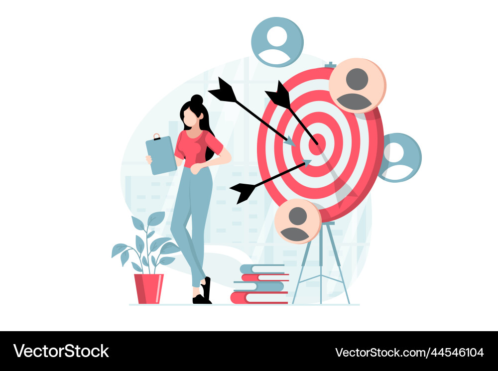 Focus group concept with people scene in flat Vector Image