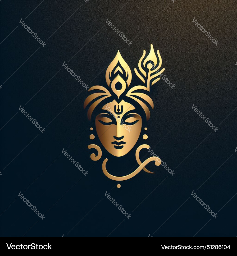 Lord krishna logo Royalty Free Vector Image - VectorStock