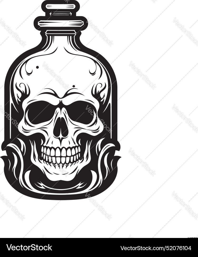 Macabre mixology logo with skull trapped Vector Image