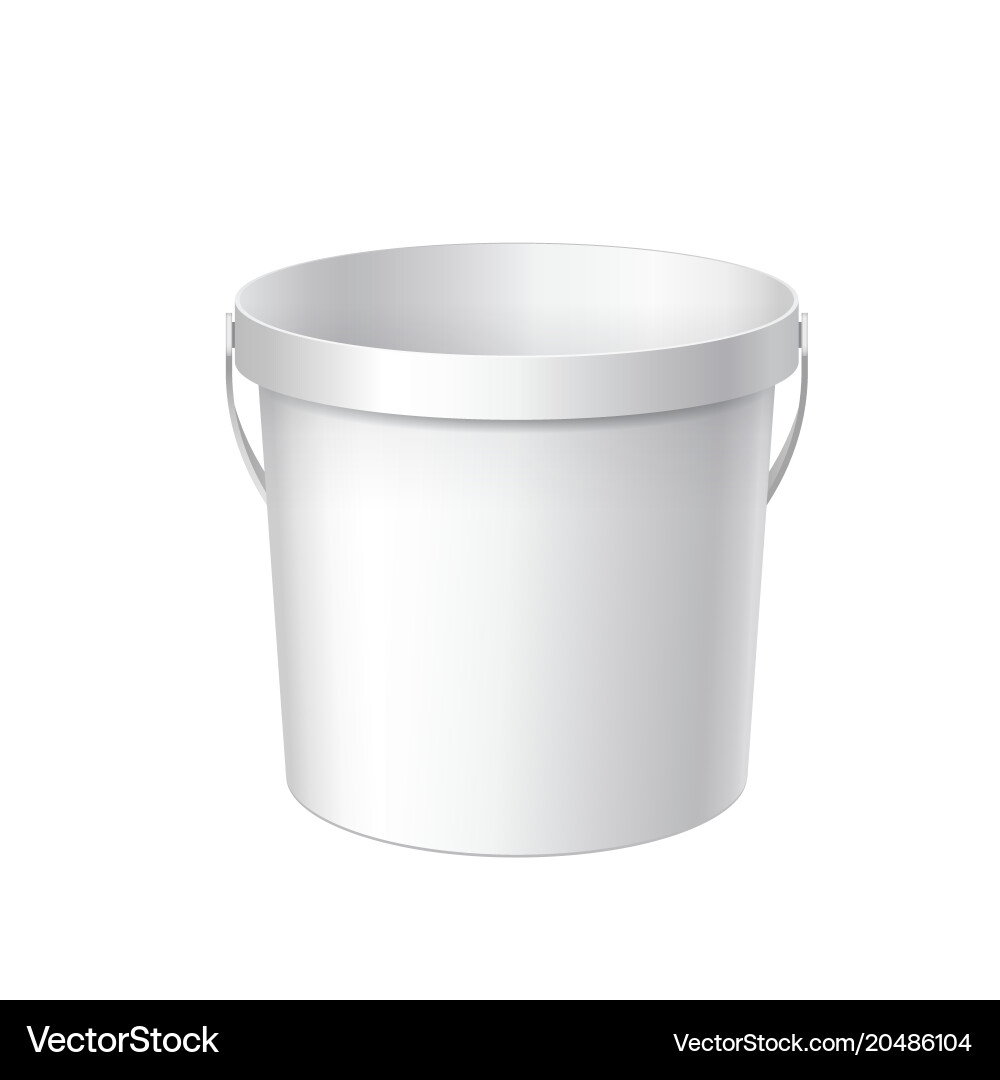 Small white plastic bucket Royalty Free Vector Image