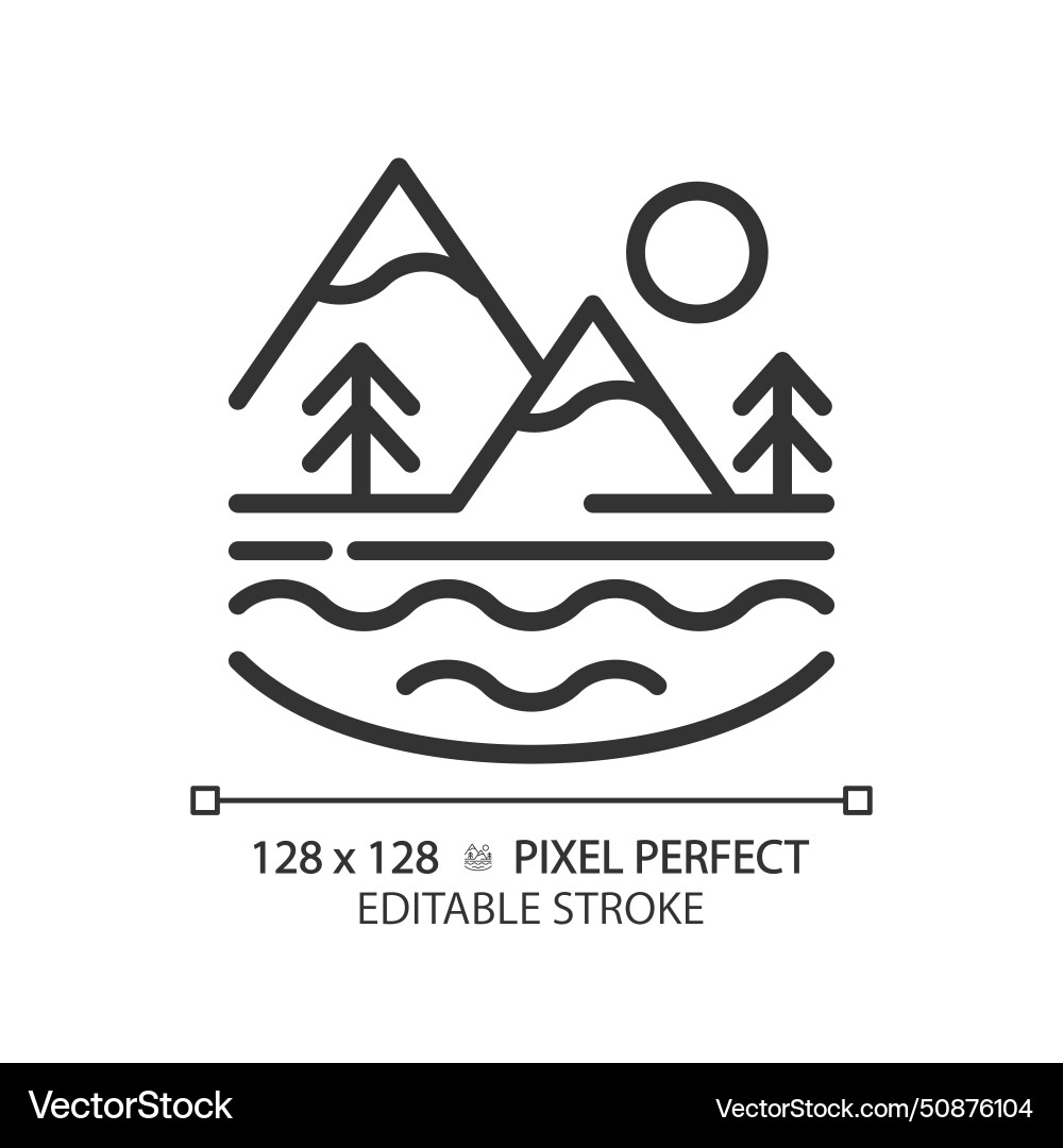 Surface water linear icon Royalty Free Vector Image