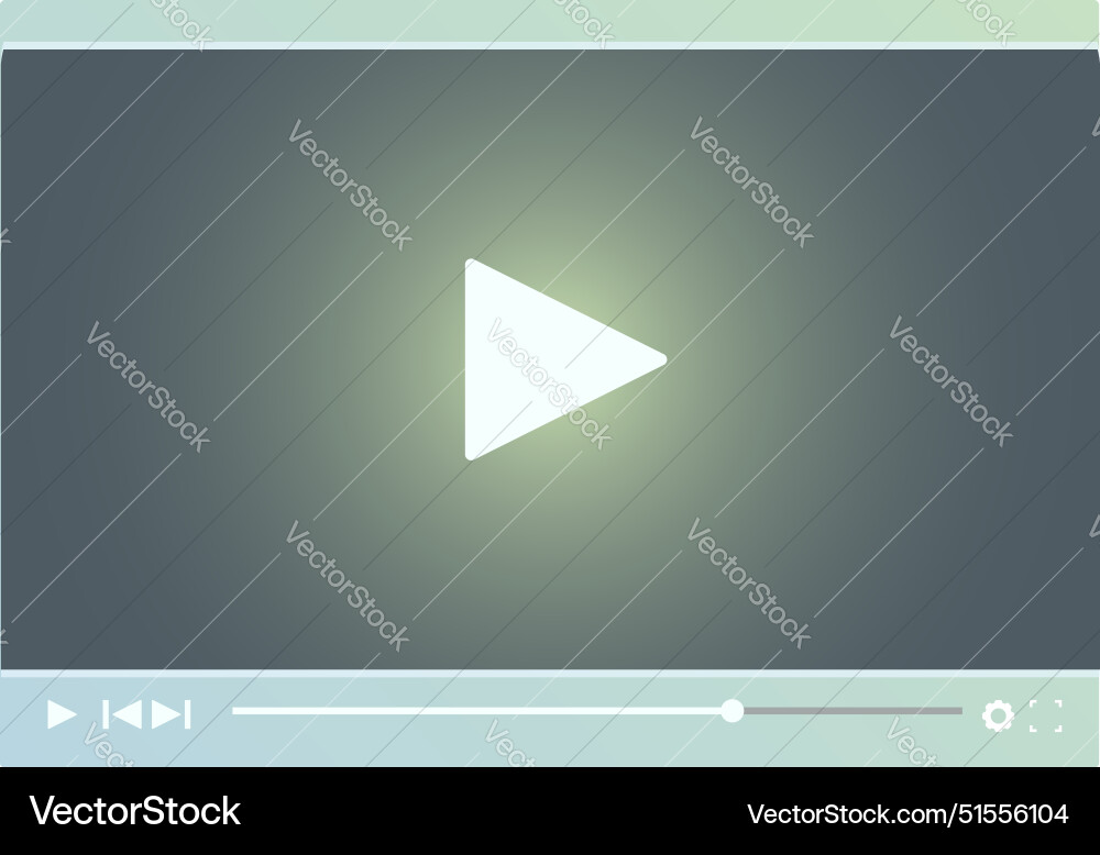 Video player showing a big white play button Vector Image