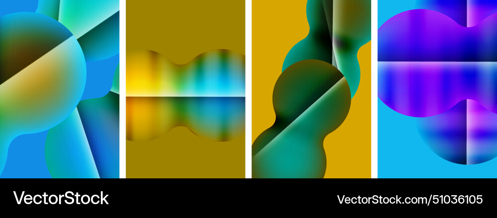 Abstract art collage with colored shapes Vector Image