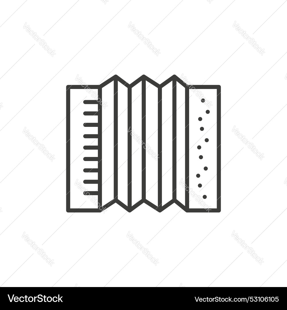 Accordion line icon isolated on white background Vector Image