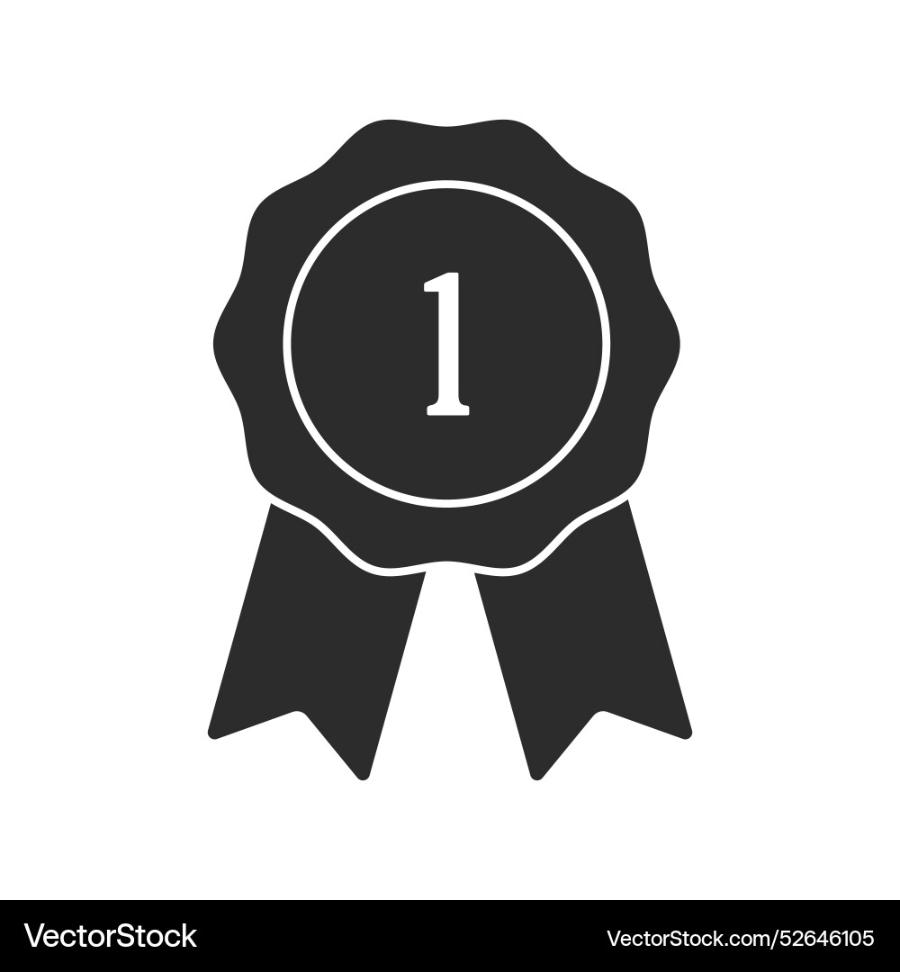 Certificate badge award 1st icon premium quality Vector Image