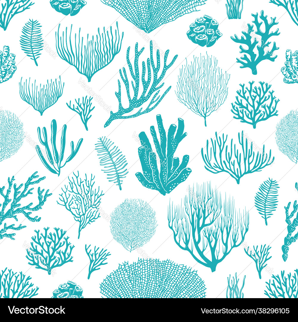Coral Reef Seamless Pattern Royalty Free Vector Image