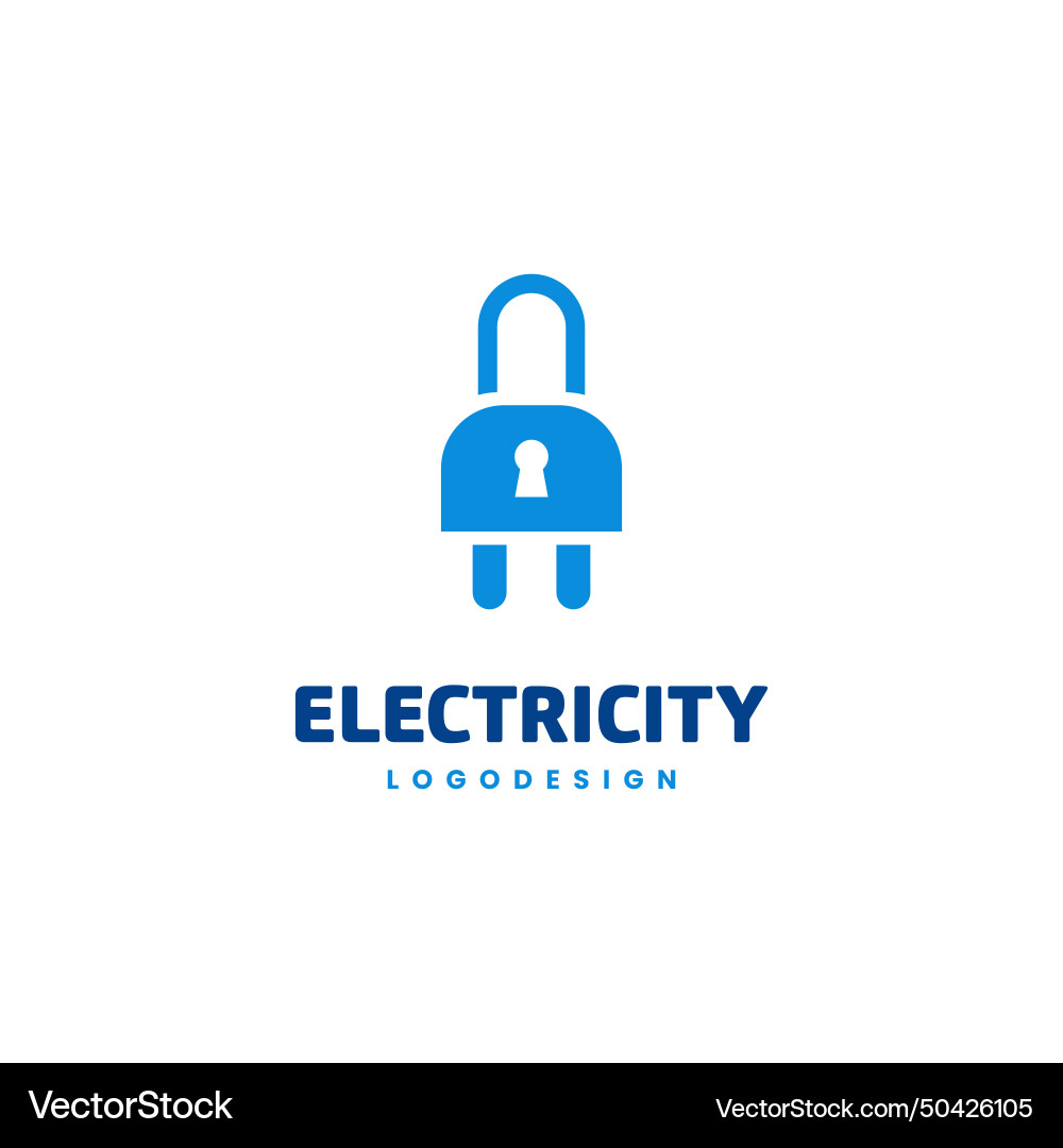 Electric secure logo safety socket Royalty Free Vector Image