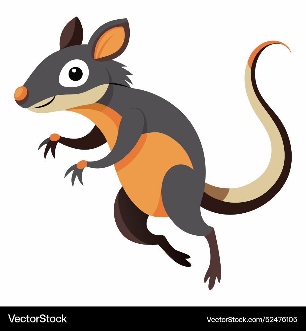 Galapagos rice rat mouse jumps kawaii Royalty Free Vector