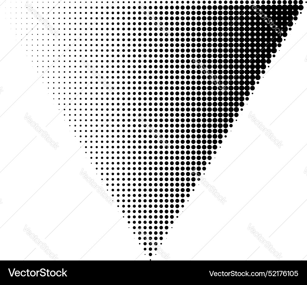 Halftone dotted triangle Royalty Free Vector Image