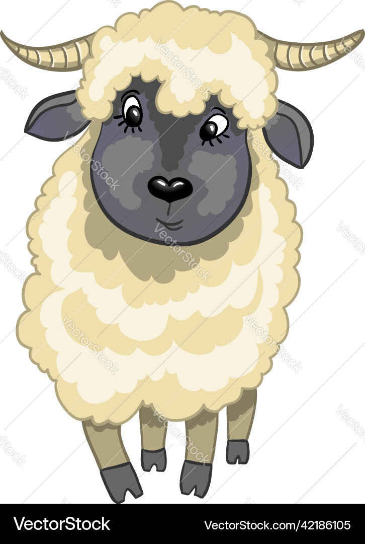 Little cute cartoon sheep Royalty Free Vector Image