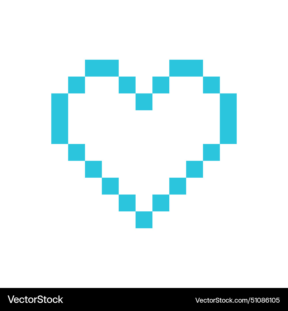 Pixelated heart icon isolated on white background Vector Image